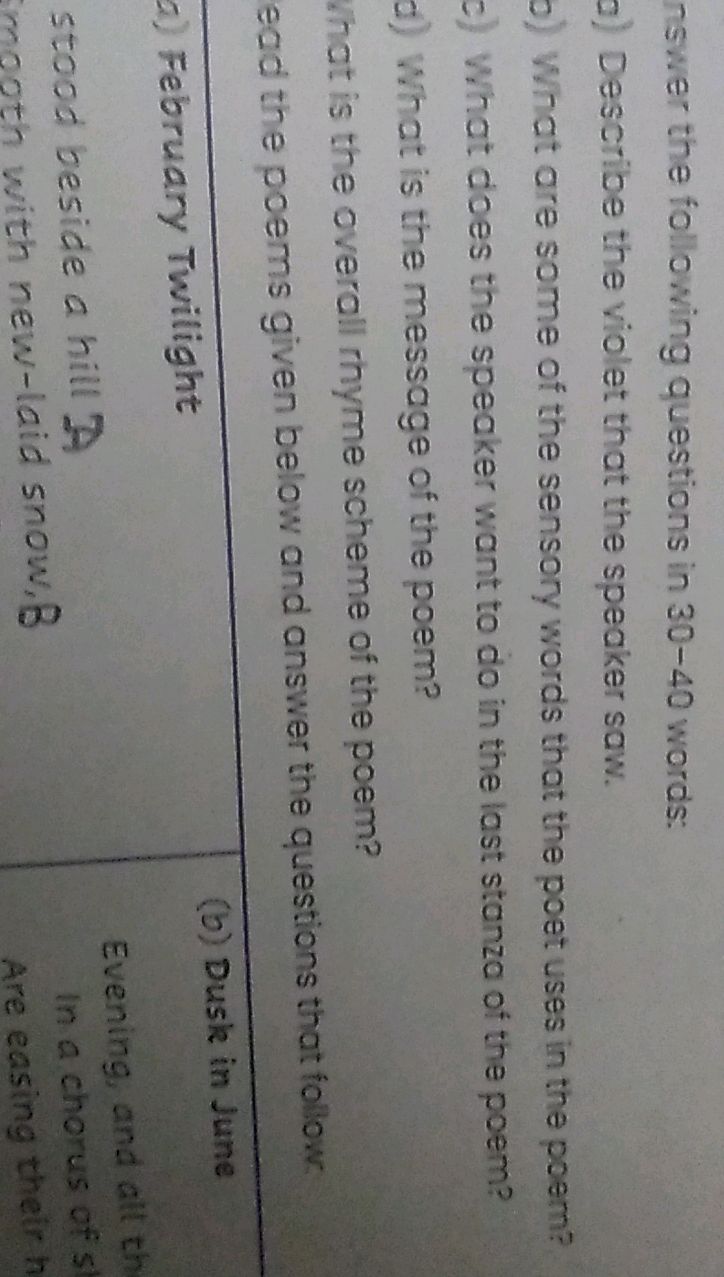 Answer the following questions in 30-40 | StudyX