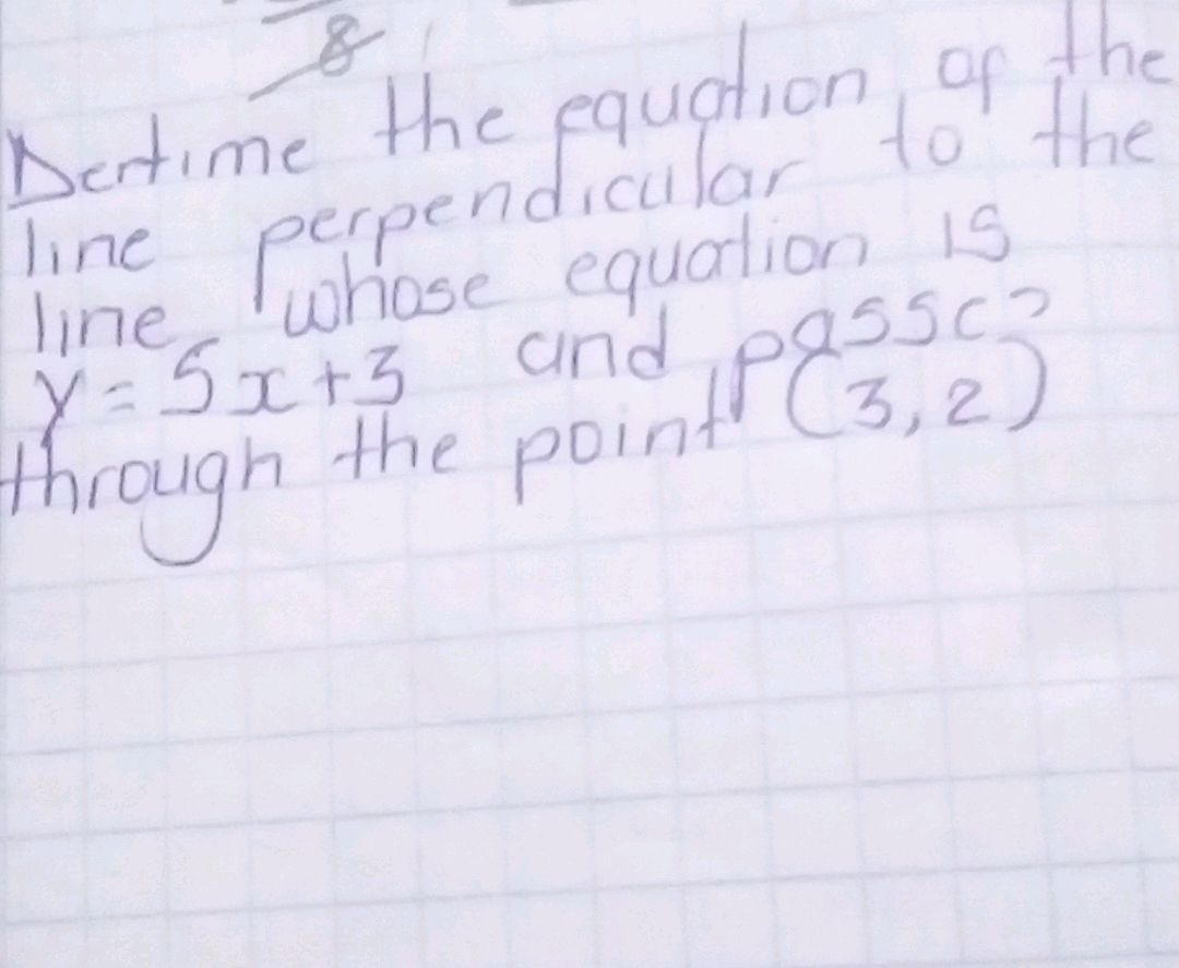 Determine the equation of the line | StudyX