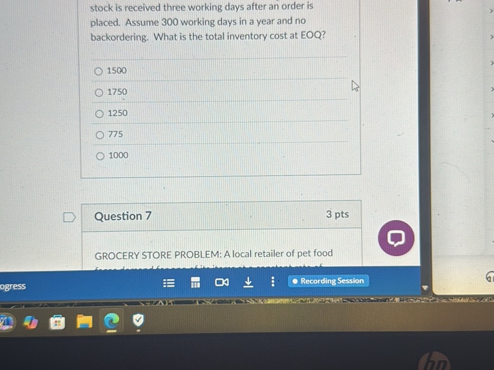 stock is received three working days after | StudyX