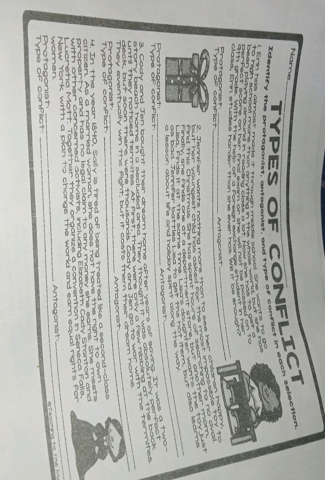 Identify the protagonist, antagonist, and | StudyX