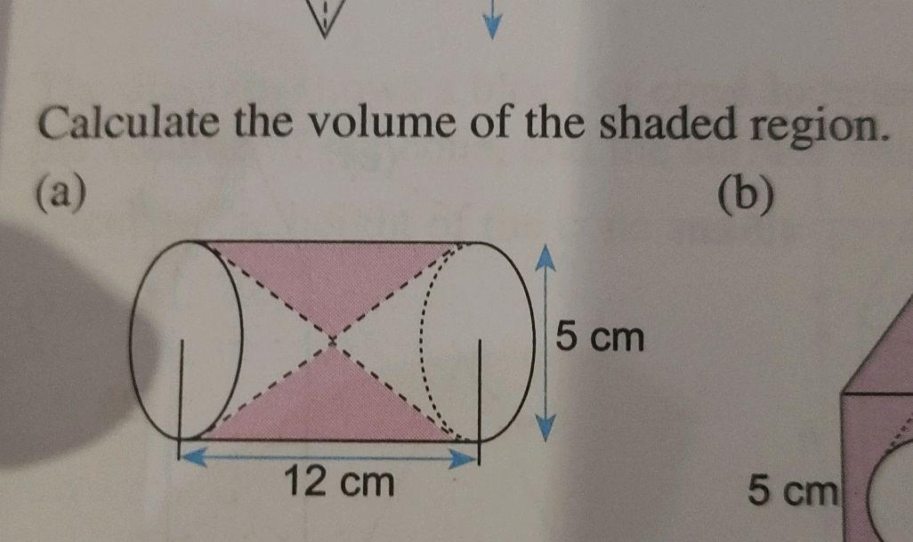 Calculate the volume of the shaded region.