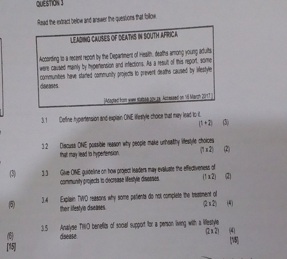 QUESTION 3 Read the extract below and answer | StudyX