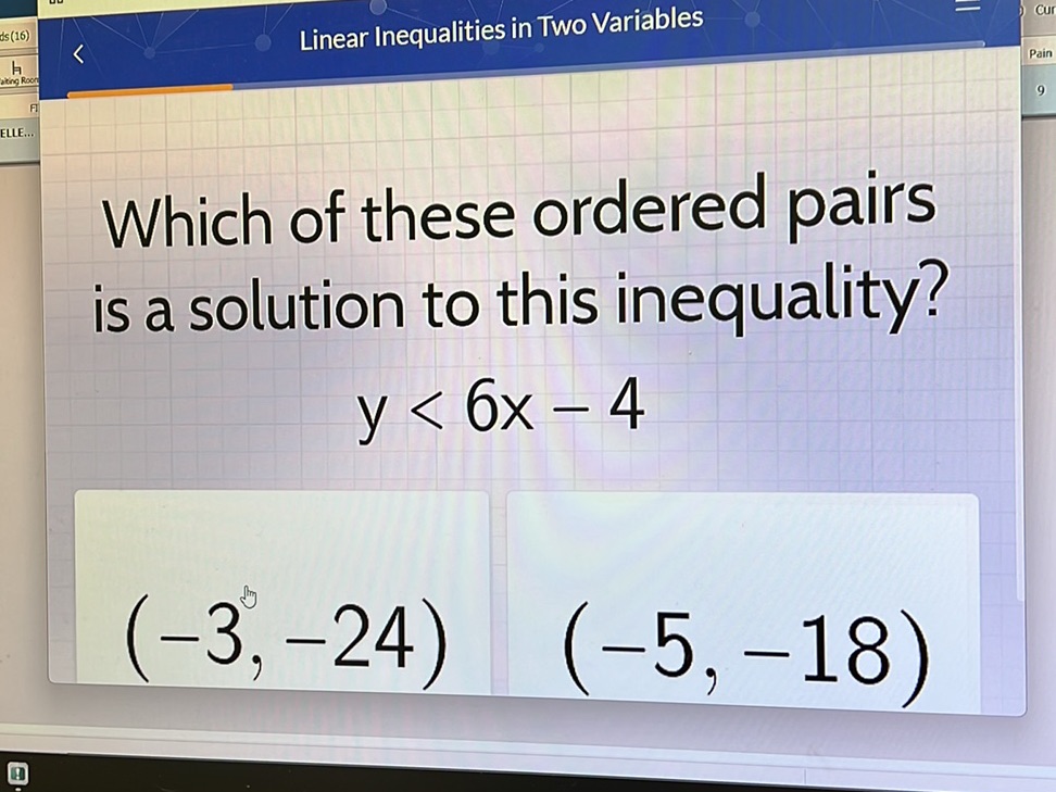 Which of these ordered pairs is a solution