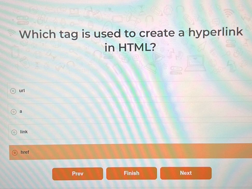 Which tag is used to create a hyperlink in | StudyX