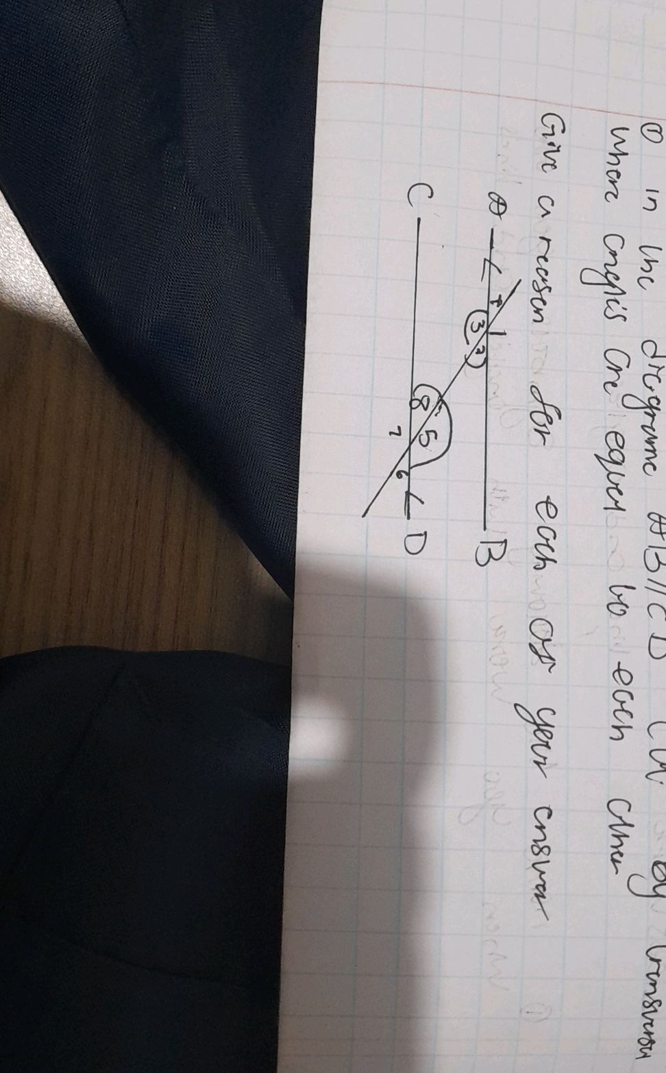 In the diagram AB || CD by transversal. | StudyX