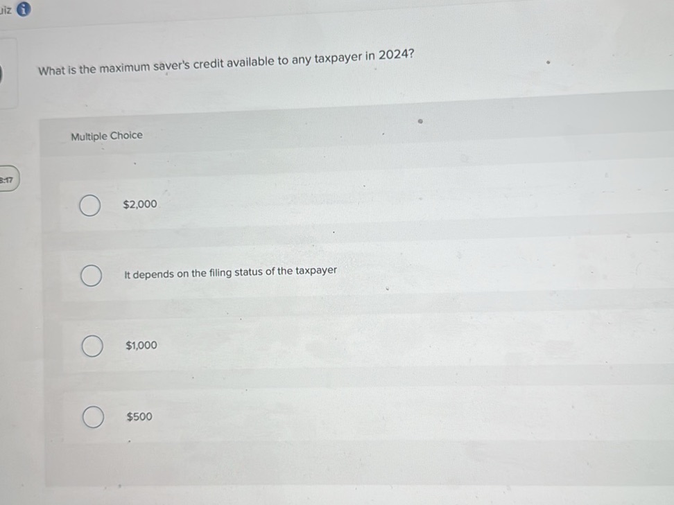 What is the maximum saver's credit available | StudyX