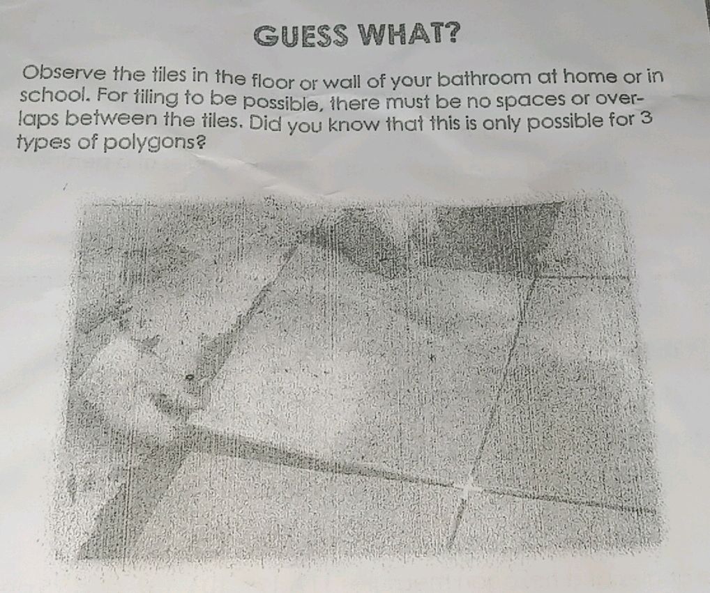 Observe the tiles in the floor or wall of | StudyX
