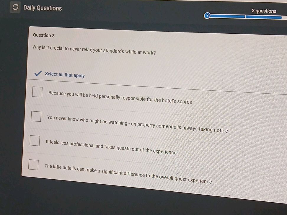 Question 3 Why is it crucial to never relax