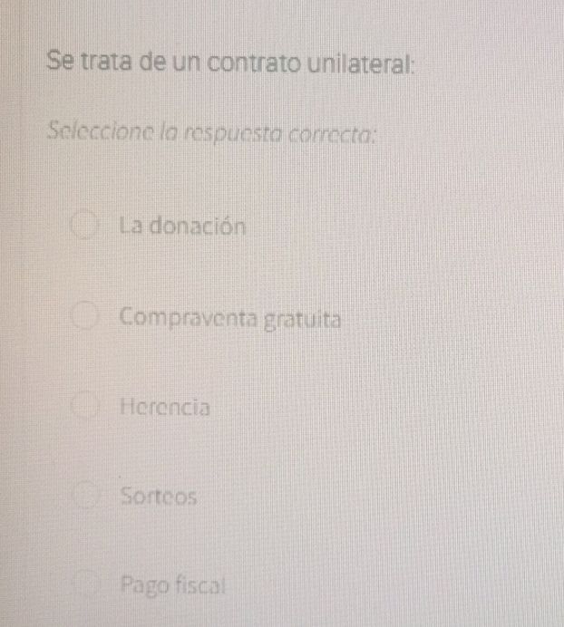 Se trata de un contrato unilateral: