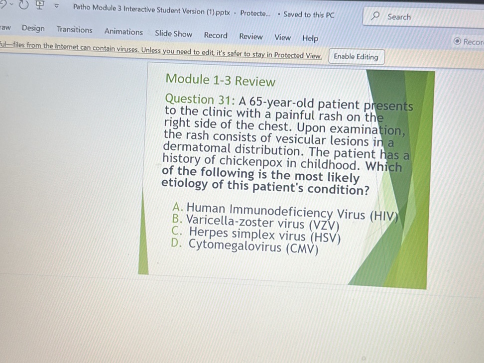 Question 31: A 65-year-old patient presents | StudyX