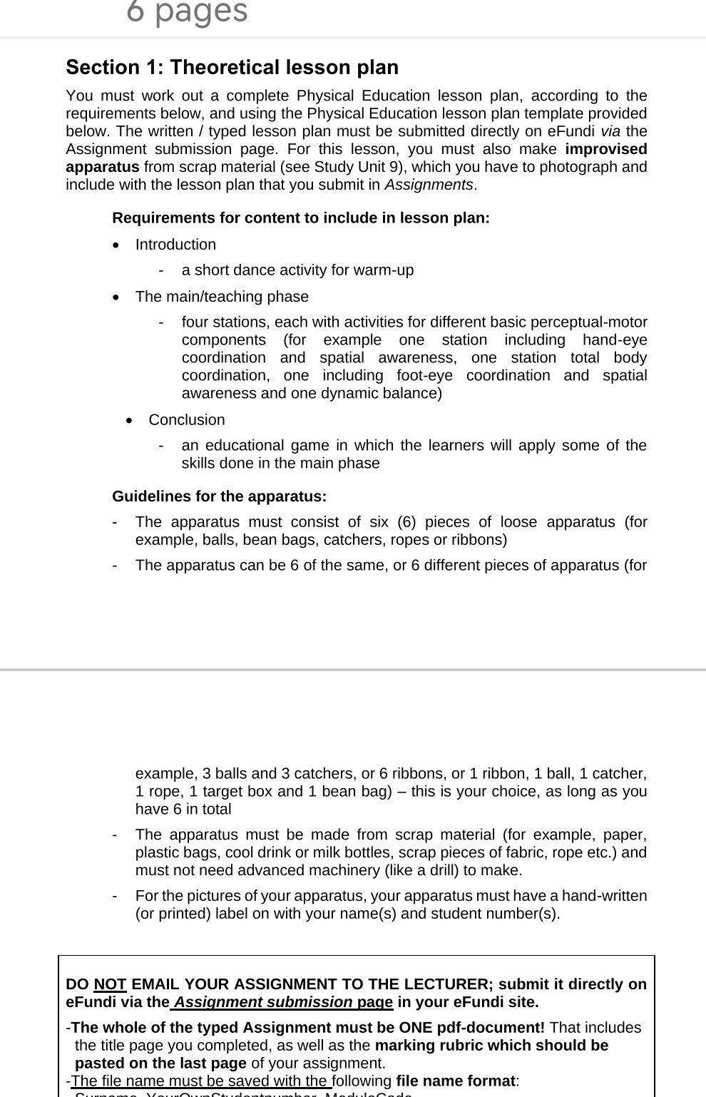 Section 1: Theoretical lesson plan You must | StudyX