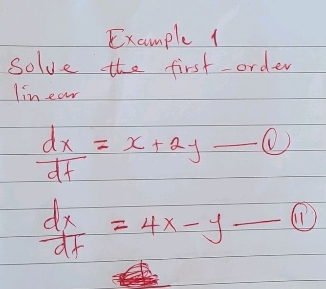 Example 1 Solve the first-order linear