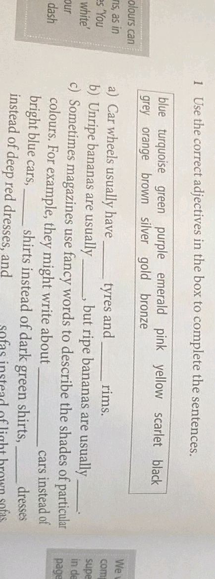 1 Use the correct adjectives in the box to | StudyX