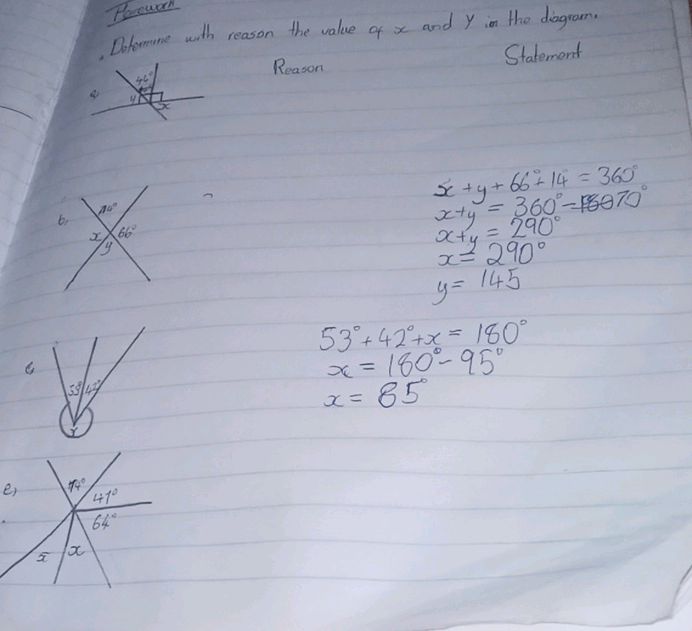 Determine with reason the value of x and y | StudyX