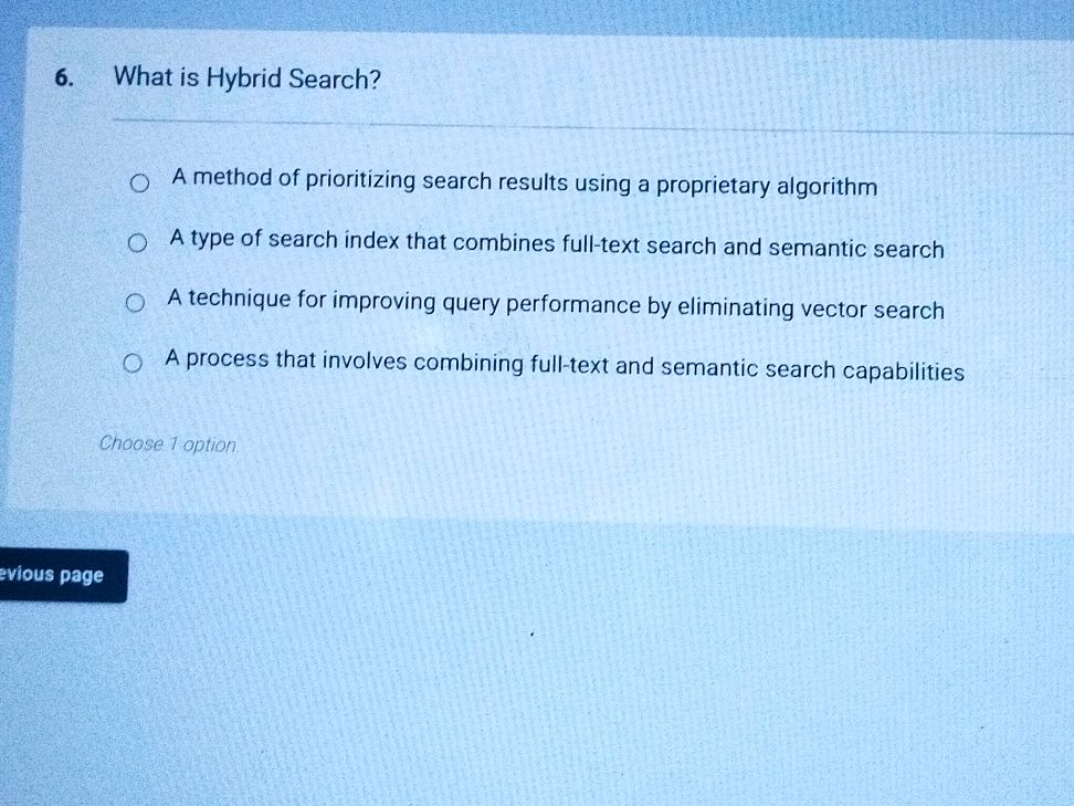 6. What is Hybrid Search? A method of | StudyX