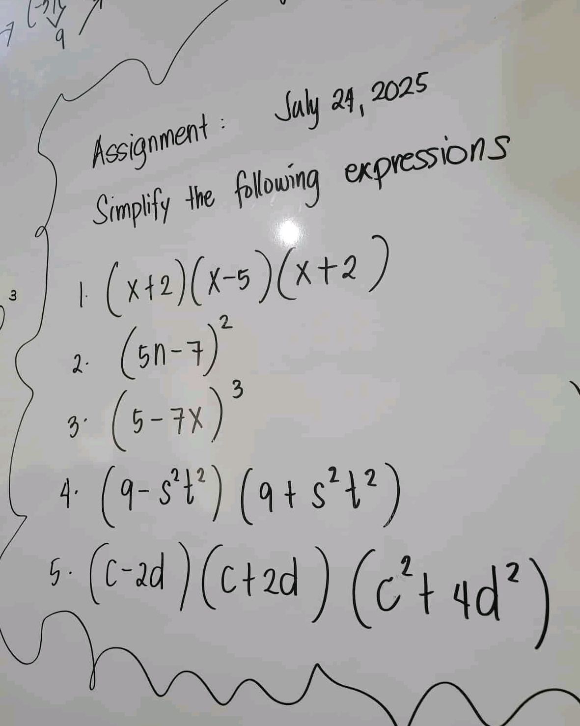 Simplify the following expressions 1. | StudyX