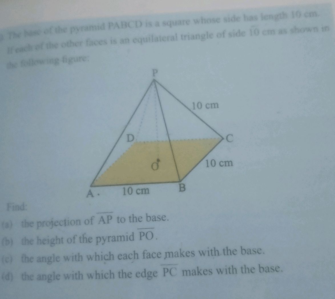 The base of the pyramid PABCD is a square | StudyX
