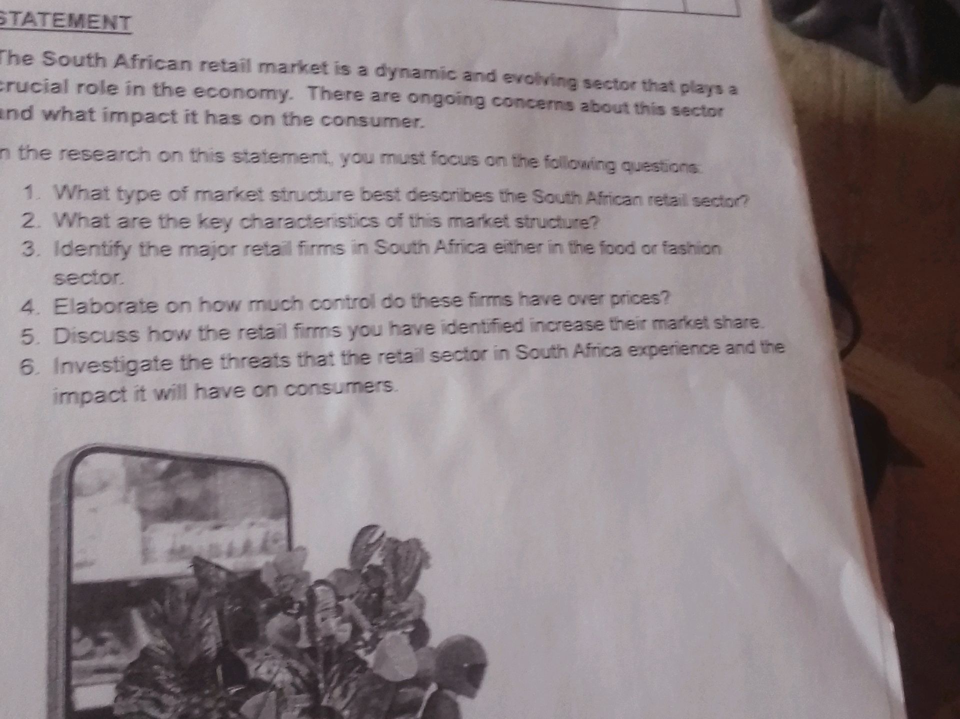 STATEMENT The South African retail market is