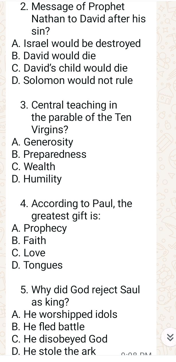 2. Message of Prophet Nathan to David after | StudyX