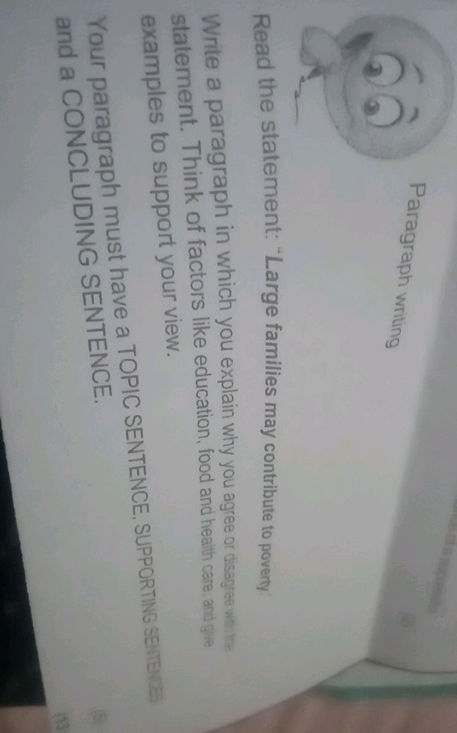 Paragraph writing Read the statement: | StudyX