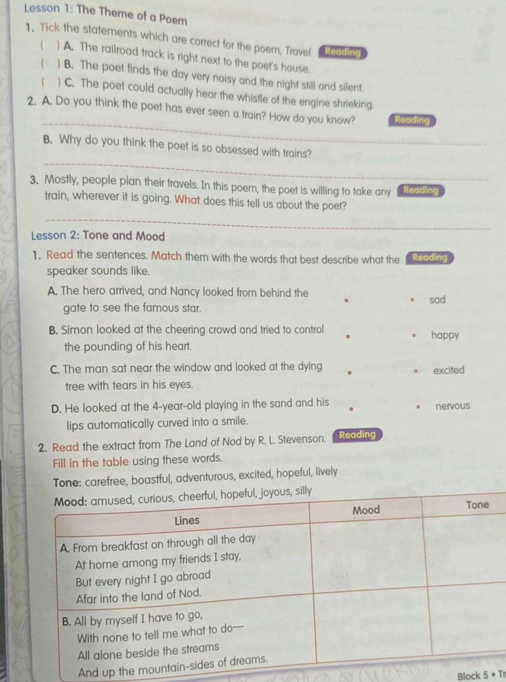Lesson 1: The Theme of a Poem 1. Tick the | StudyX