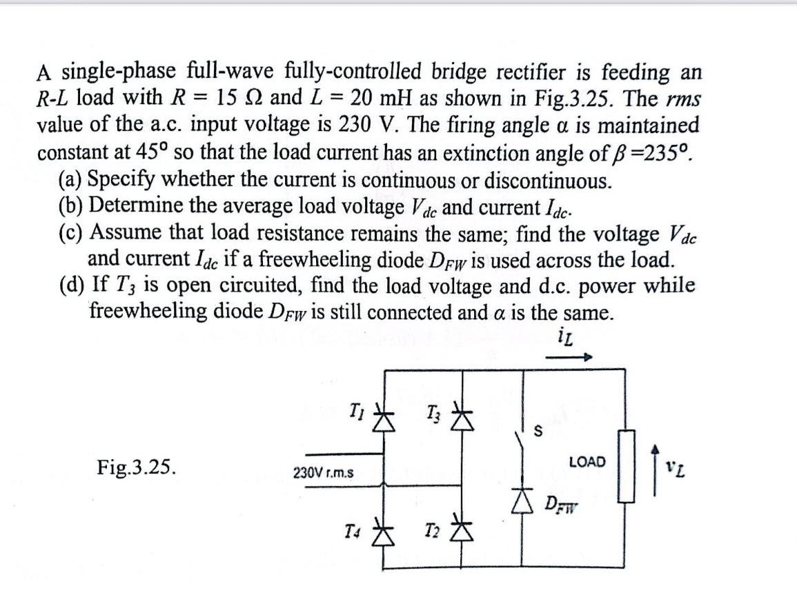 A single-phase full-wave fully-controlled | StudyX