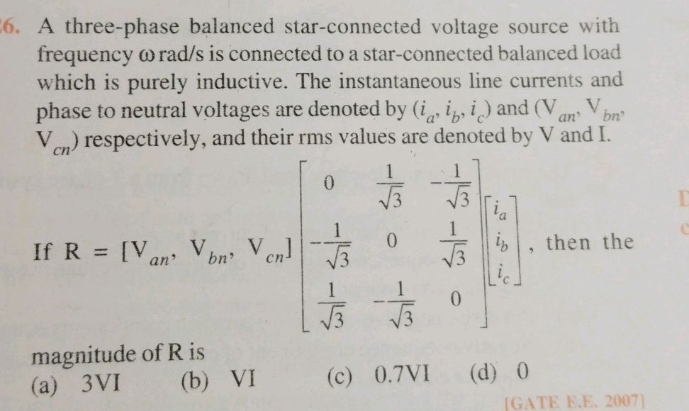 A three-phase balanced star-connected | StudyX