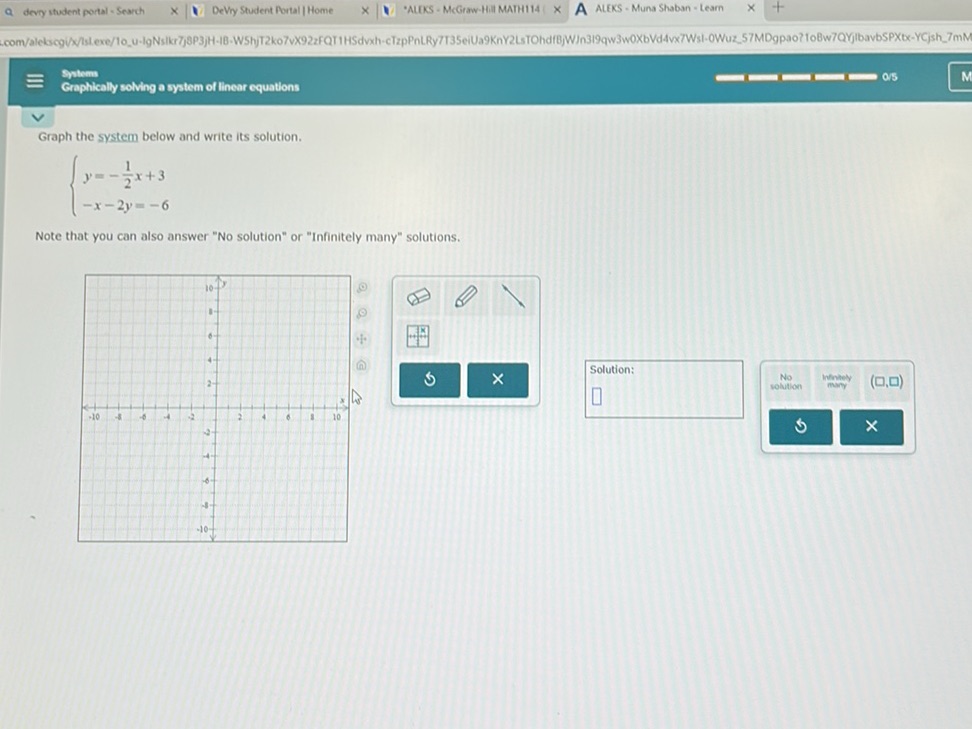 Graph the system below and write its | StudyX