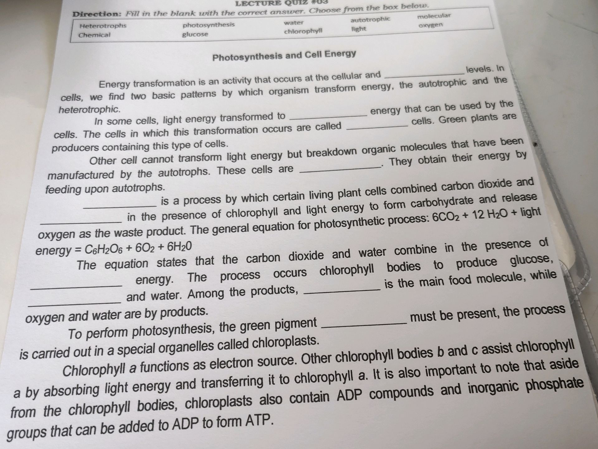 Direction: Fill in the blank with the | StudyX