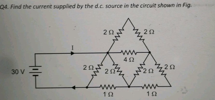 Q4. Find the current supplied by the d.c. | StudyX