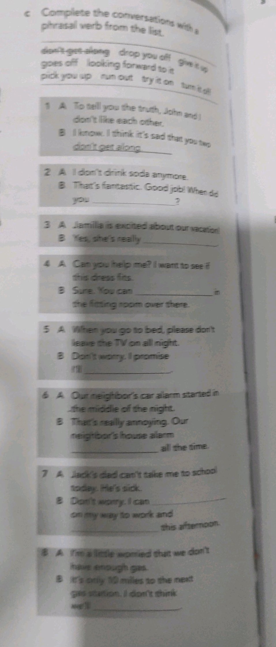 Complete the conversations with a phrasal | StudyX