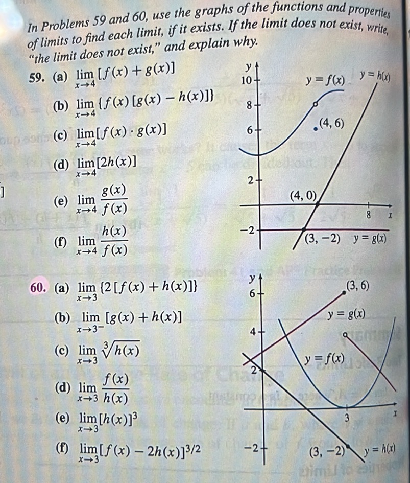 In Problems 59 and 60, use the graphs of the | StudyX
