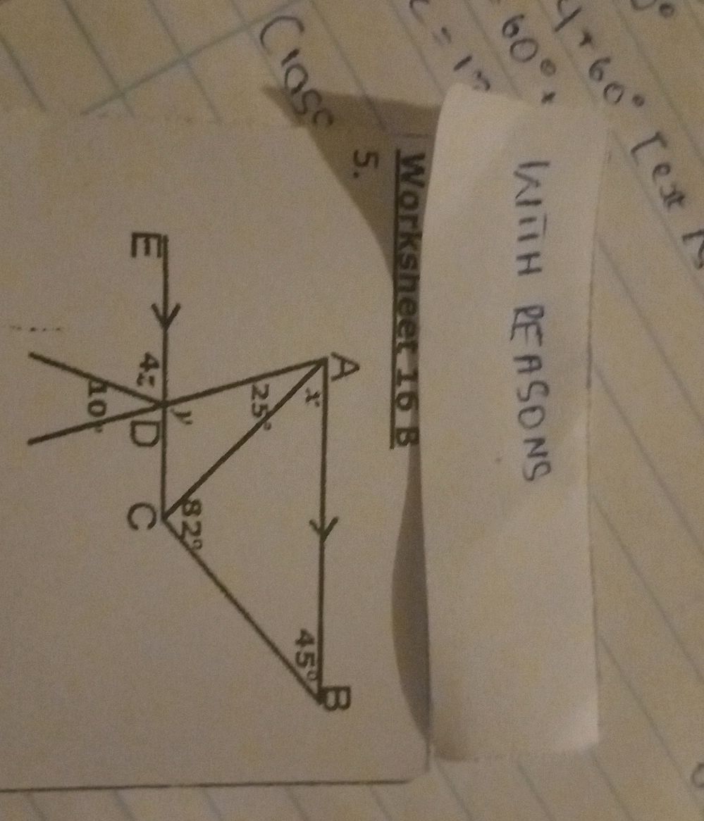 Worksheet 16 B 5. [Diagram of a triangle | StudyX
