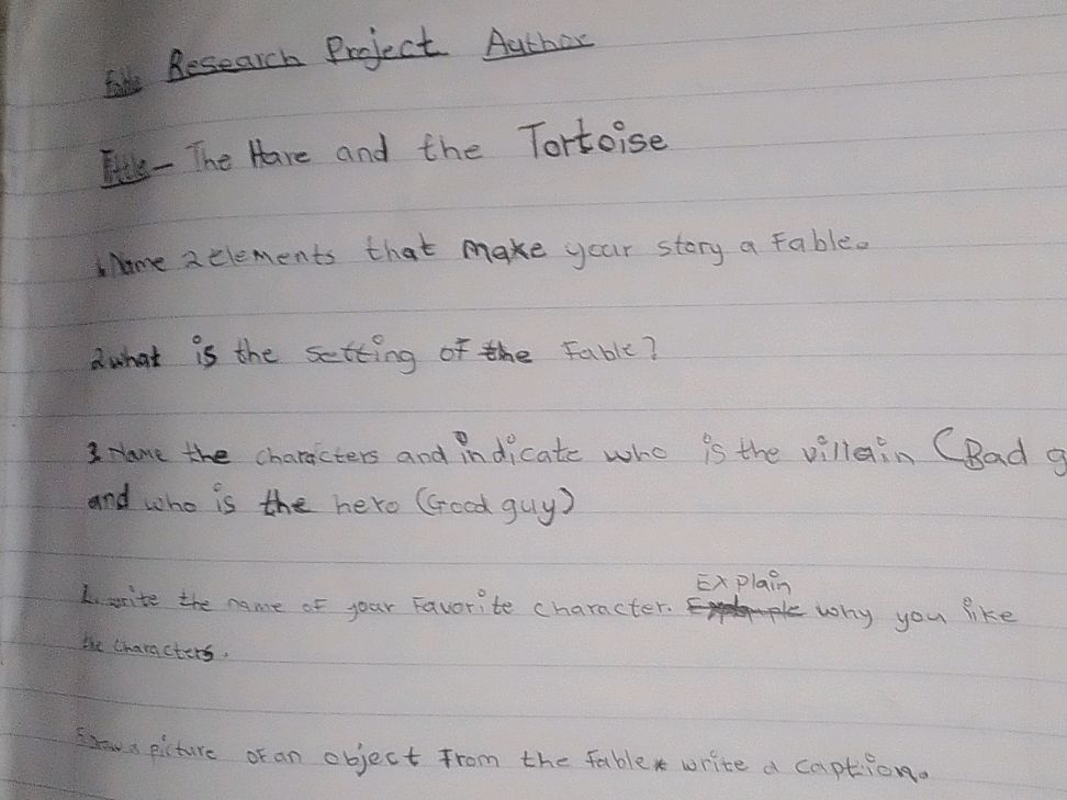 Fable Research Project Author Title - The | StudyX