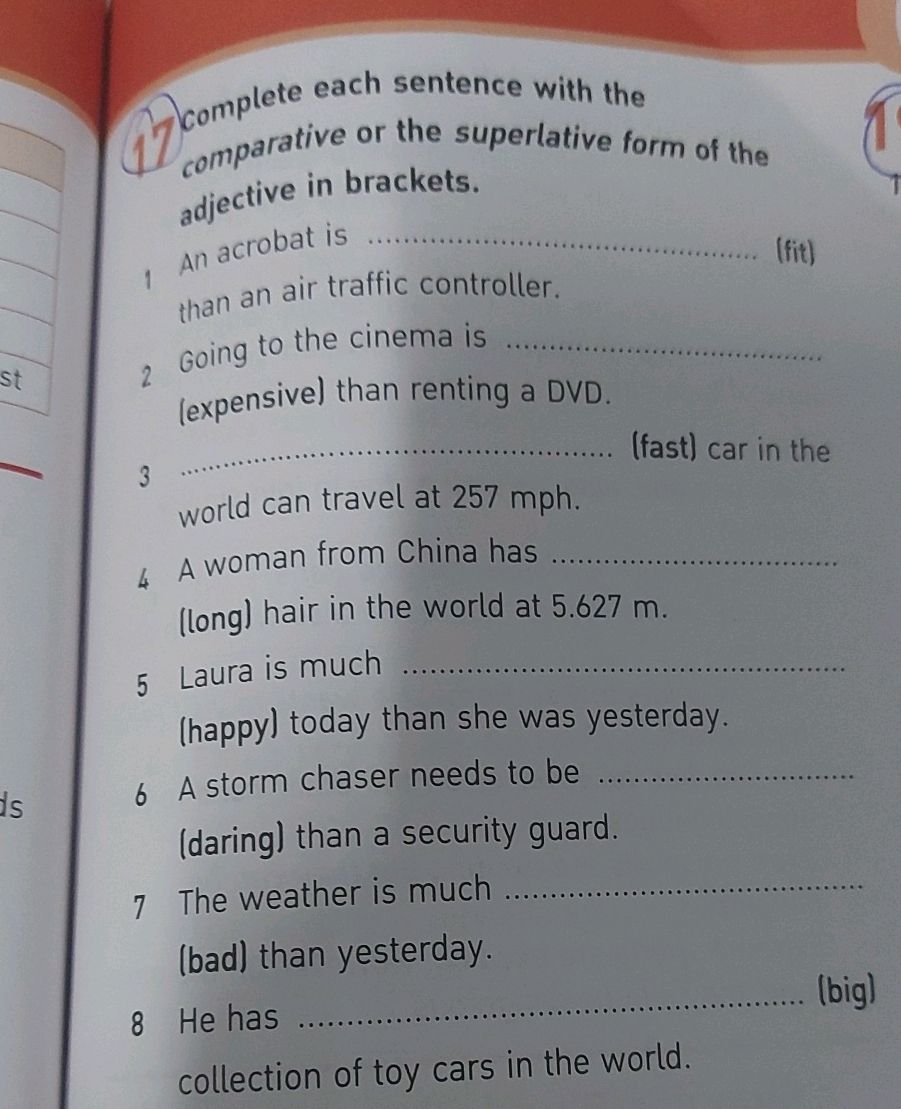 17 complete each sentence with the | StudyX