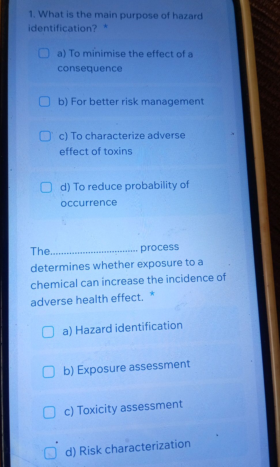 1. What is the main purpose of hazard | StudyX