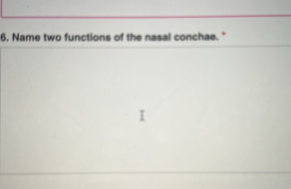 6. Name two functions of the nasal conchae. | StudyX