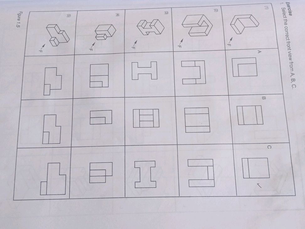 Exercise 1. Select the correct front view | StudyX