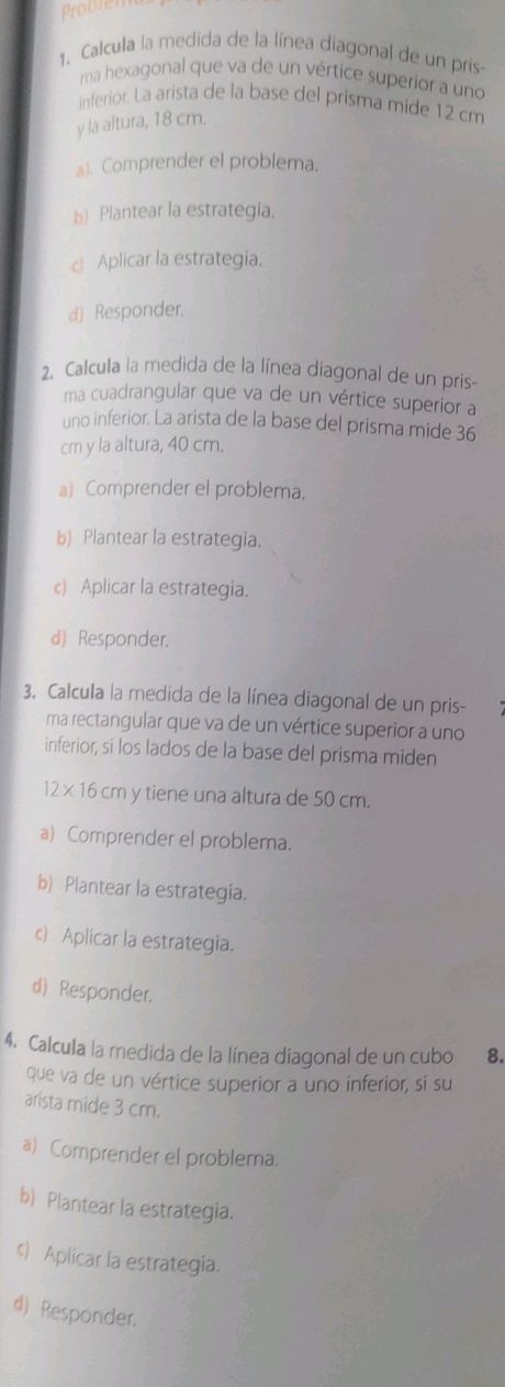 1. Calcula la medida de la linea diagonal de | StudyX
