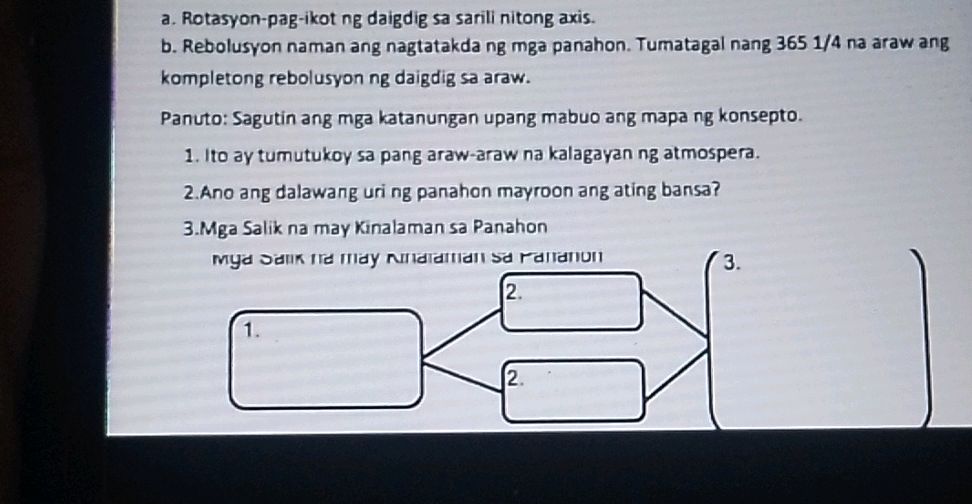 a. Rotasyon-pag-ikot ng daigdig sa sarili | StudyX