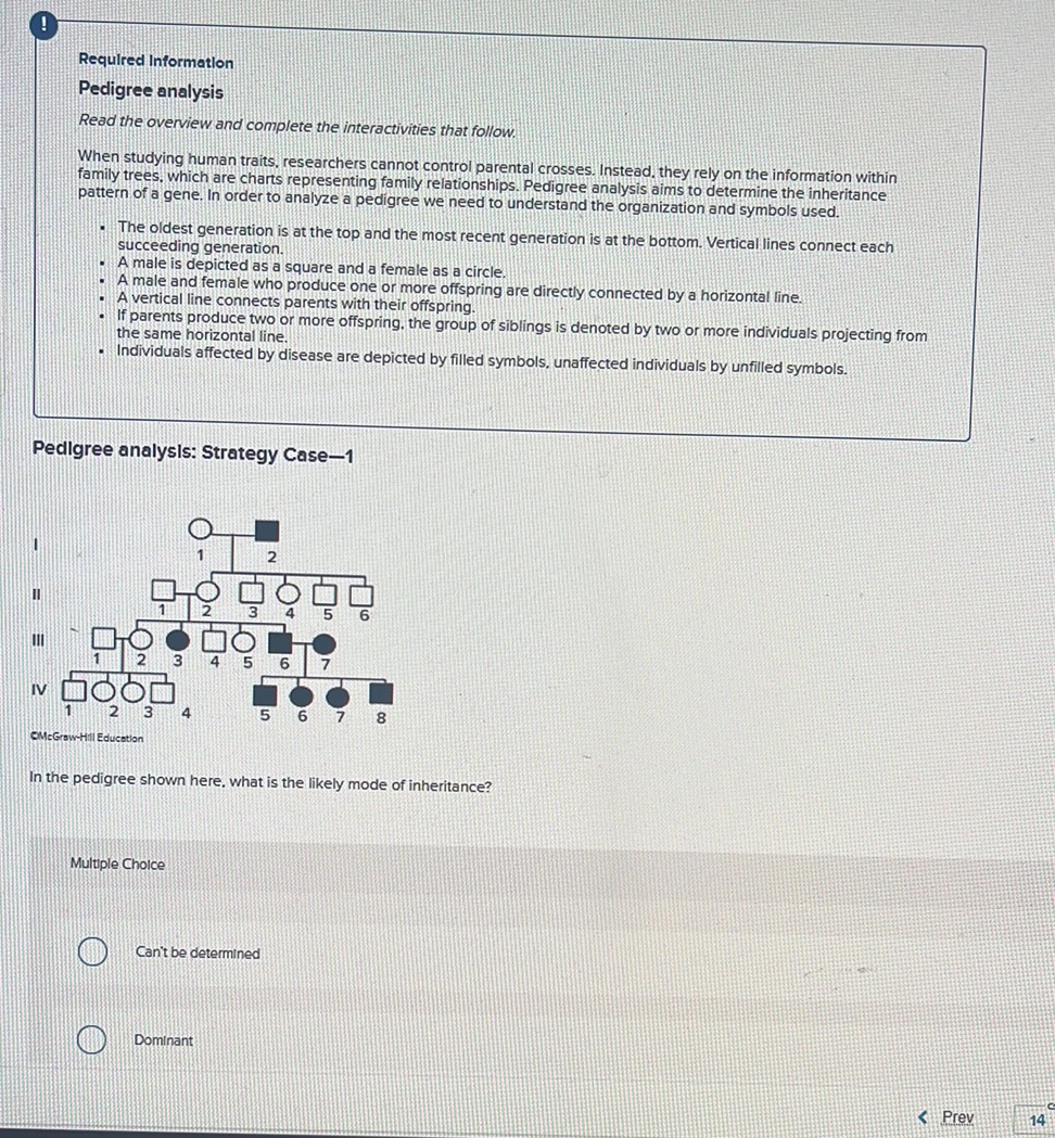 Required Information Pedigree analysis Read | StudyX