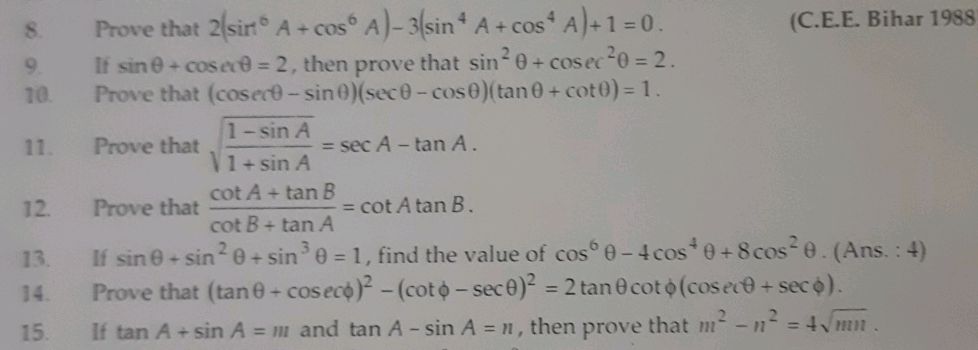 8. Prove that $2 ( {sir}^{6} A+ ^{6} A )-3 | StudyX