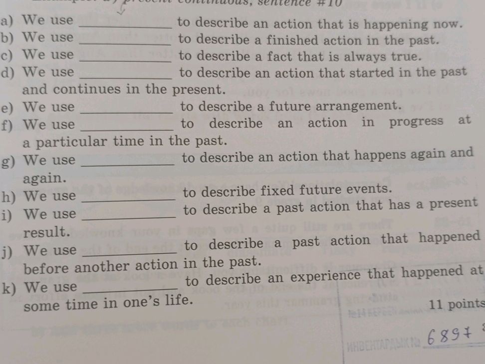 a) We use $$ to describe an action that is | StudyX