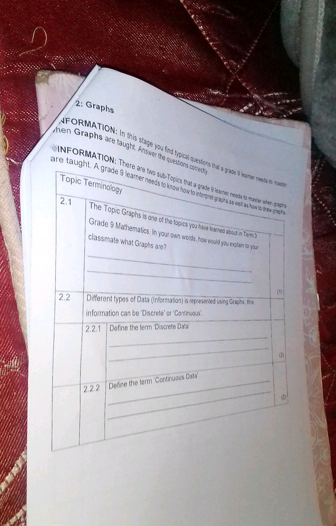 2: Graphs AFORMATION: In this stage you find | StudyX