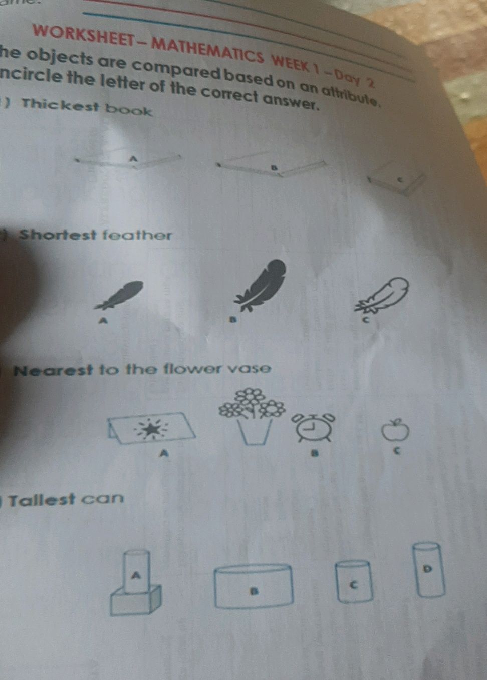 WORKSHEET - MATHEMATICS WEEK 1-Day 2 The | StudyX