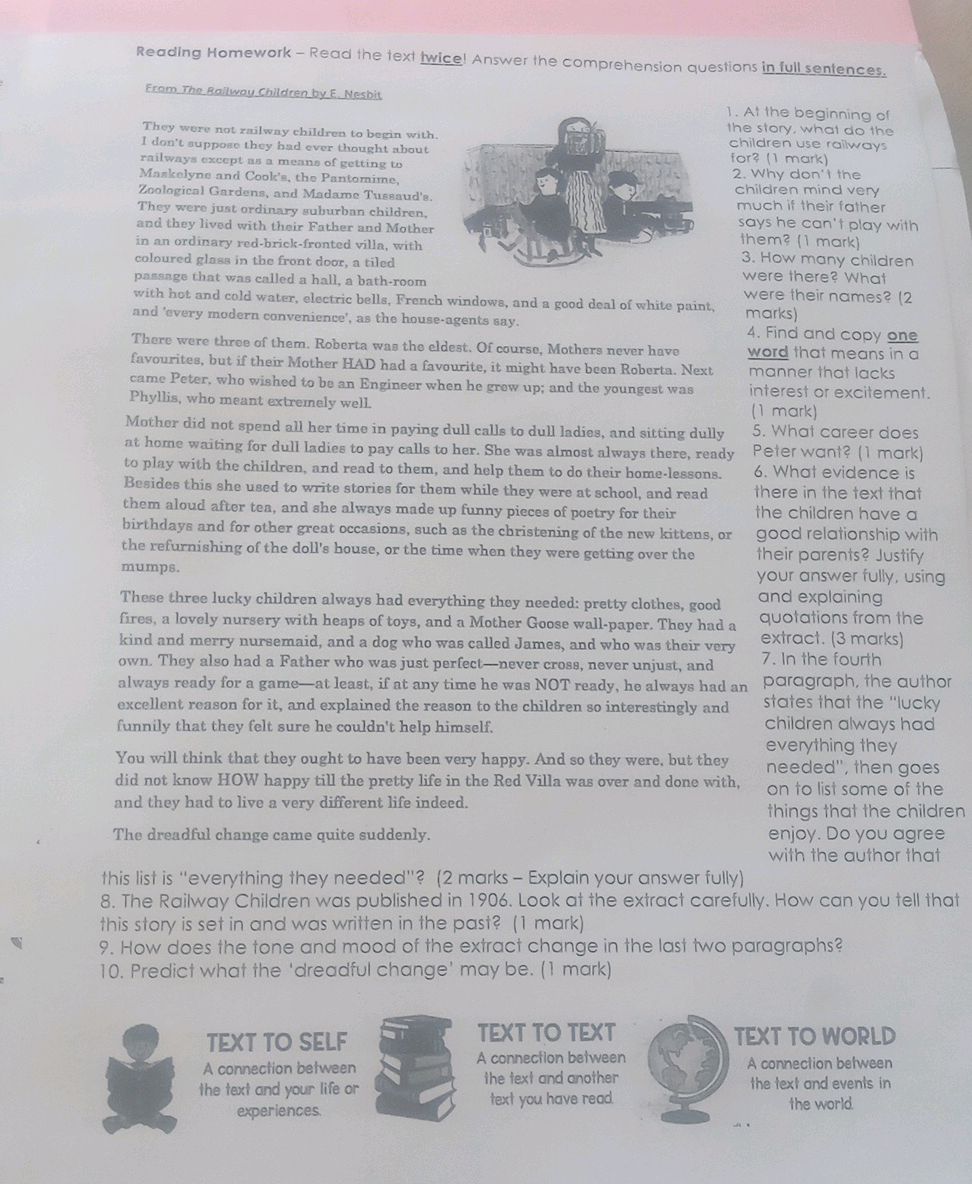 Reading Homework - Read the text twice! | StudyX