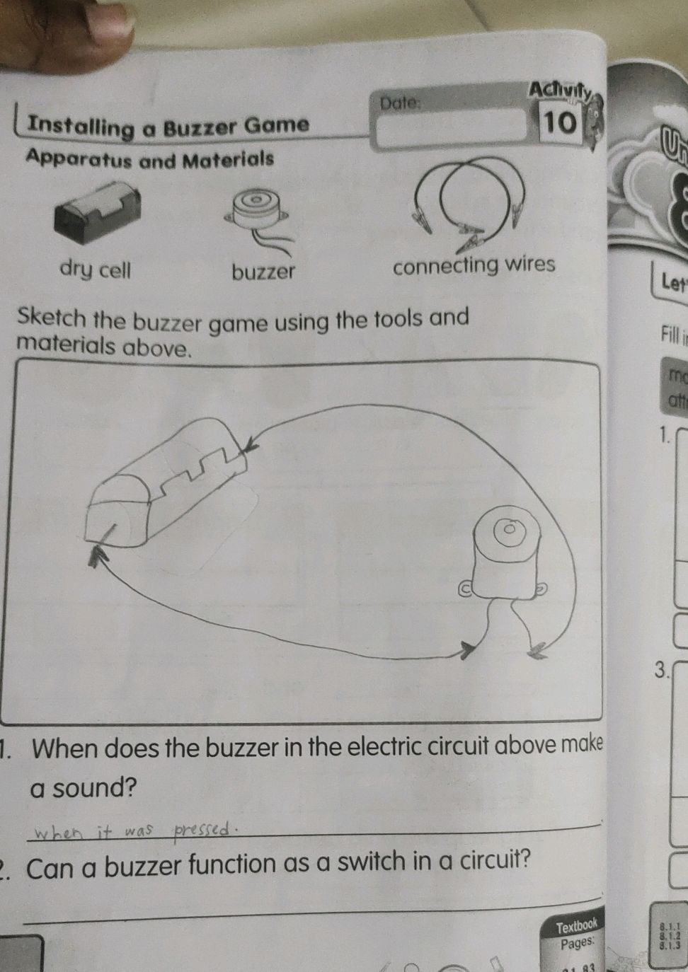 Installing a Buzzer Game Apparatus and | StudyX