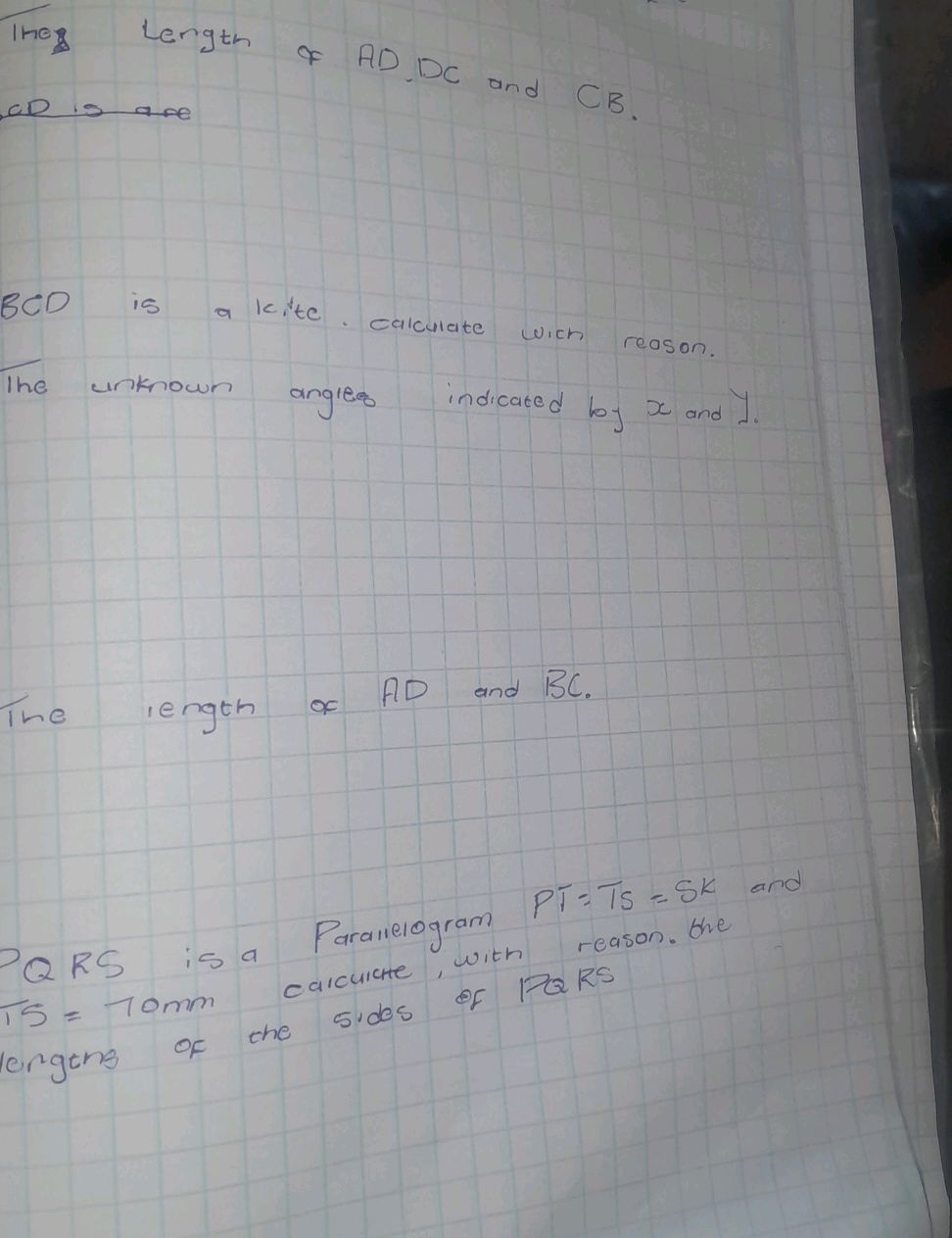 The Length of AD, DC and CB. CD is are BCD | StudyX