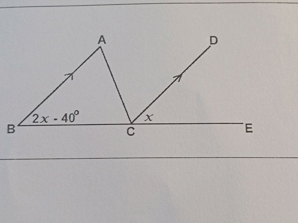 In the diagram, AB is parallel to DC. Angle | StudyX