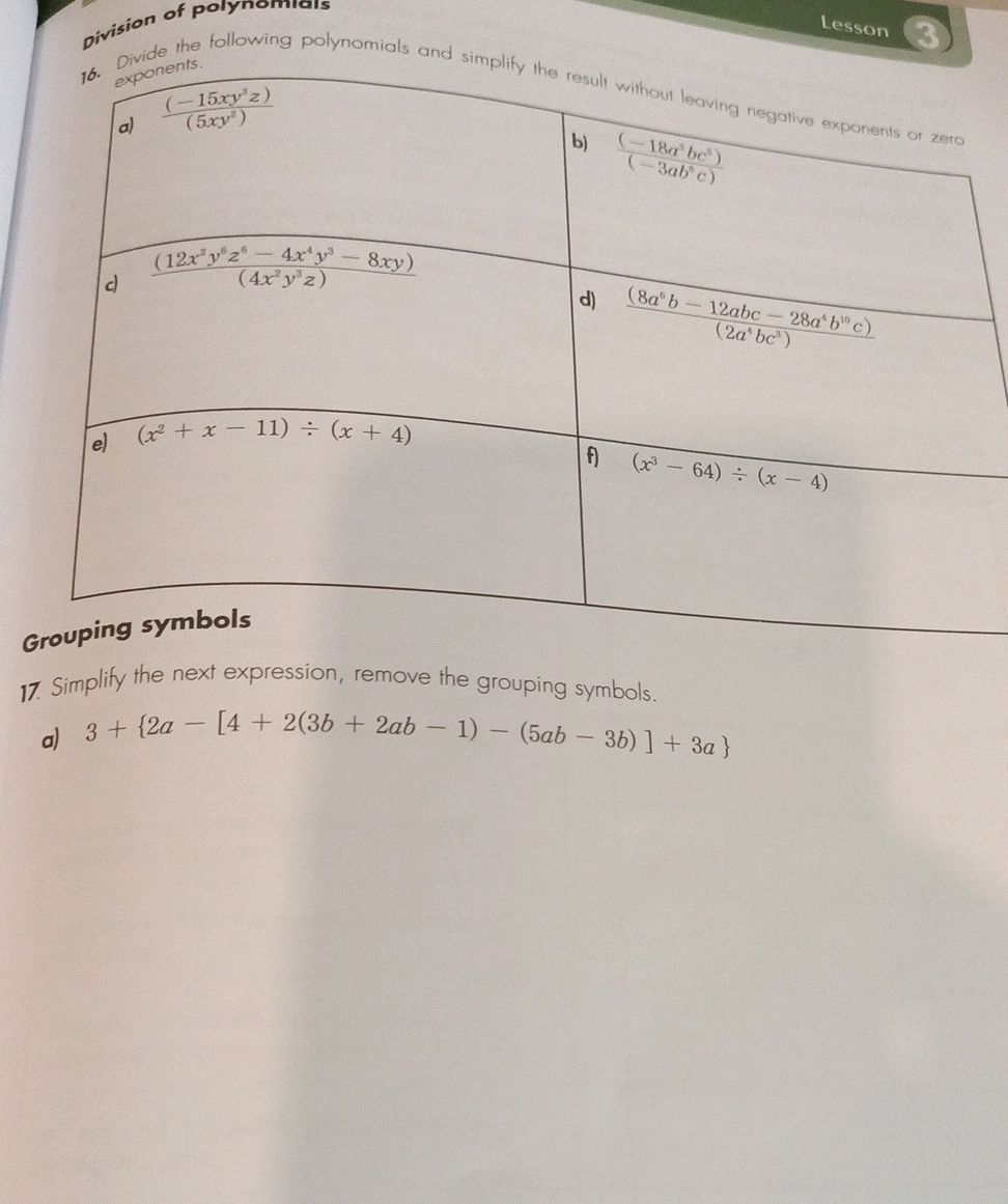 16. Divide the following polynomials and | StudyX